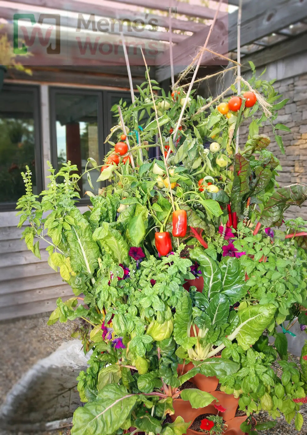 Garden Tower | 50 Plant Composting Vertical Garden Planter